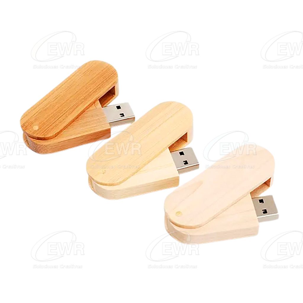 USB de Madera Twister Round
